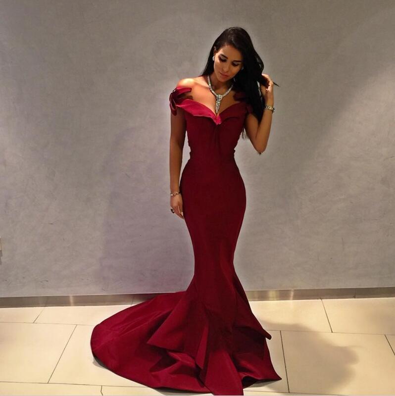Long Red Prom Dress 2018, Mermaid Long Prom Dress 2018, Off The ...